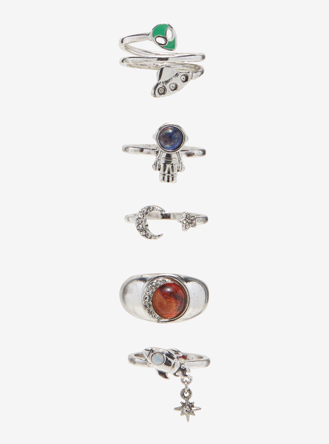 Astronaut Planet Alien Ring Set | Hot Topic