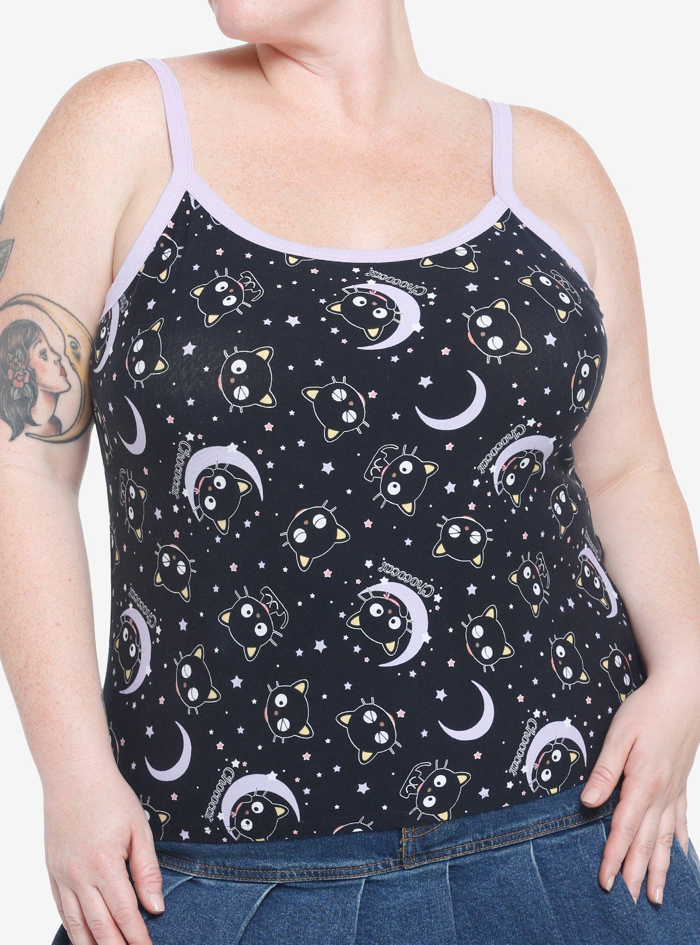 Chococat Moons And Stars Crop Girls Tank Top Plus Size Hot Topic