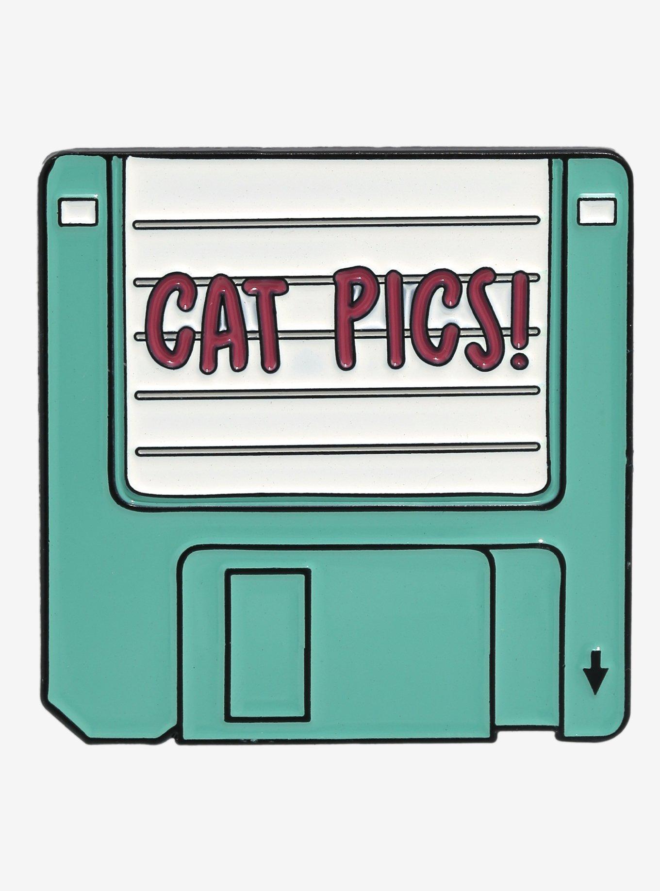 Cat Pics Floppy Disk Enamel Pin | Hot Topic