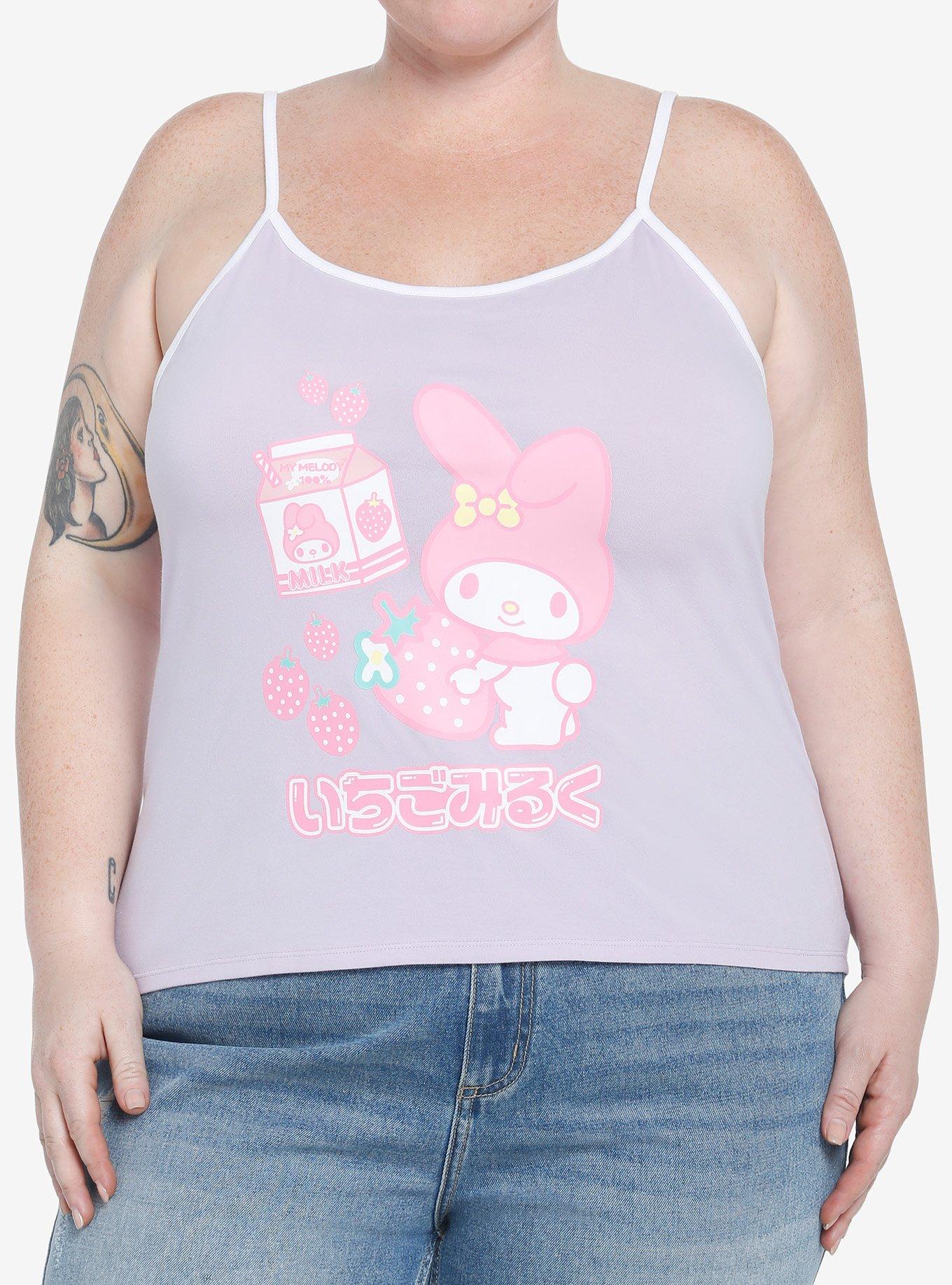 My Melody Strawberry Milk Pastel Girls Cami Plus Size | Hot Topic