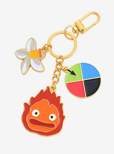 Studio Ghibli Howl's Moving Castle Calcifer Multi-Charm Keychain ...