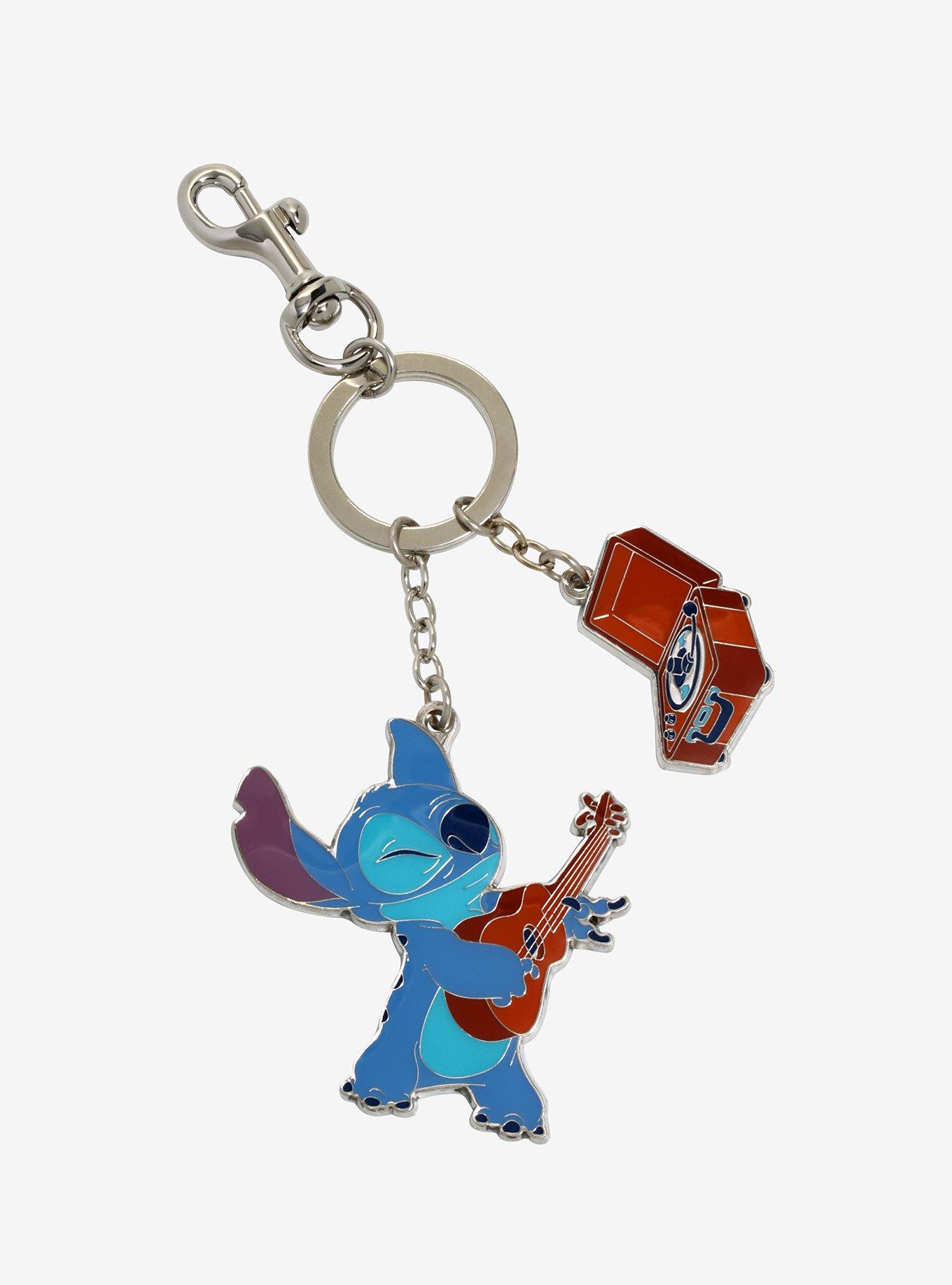 Loungefly Disney Lilo & Stitch Guitar Stitch Multi-Charm Keychain ...