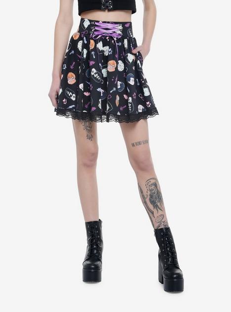 Universal Monsters Chibi Lace-Up Skirt | Hot Topic