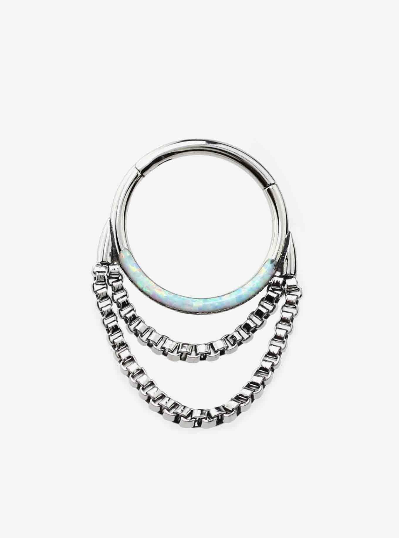 16G Steel Opal Chains Hinged Clicker | Hot Topic