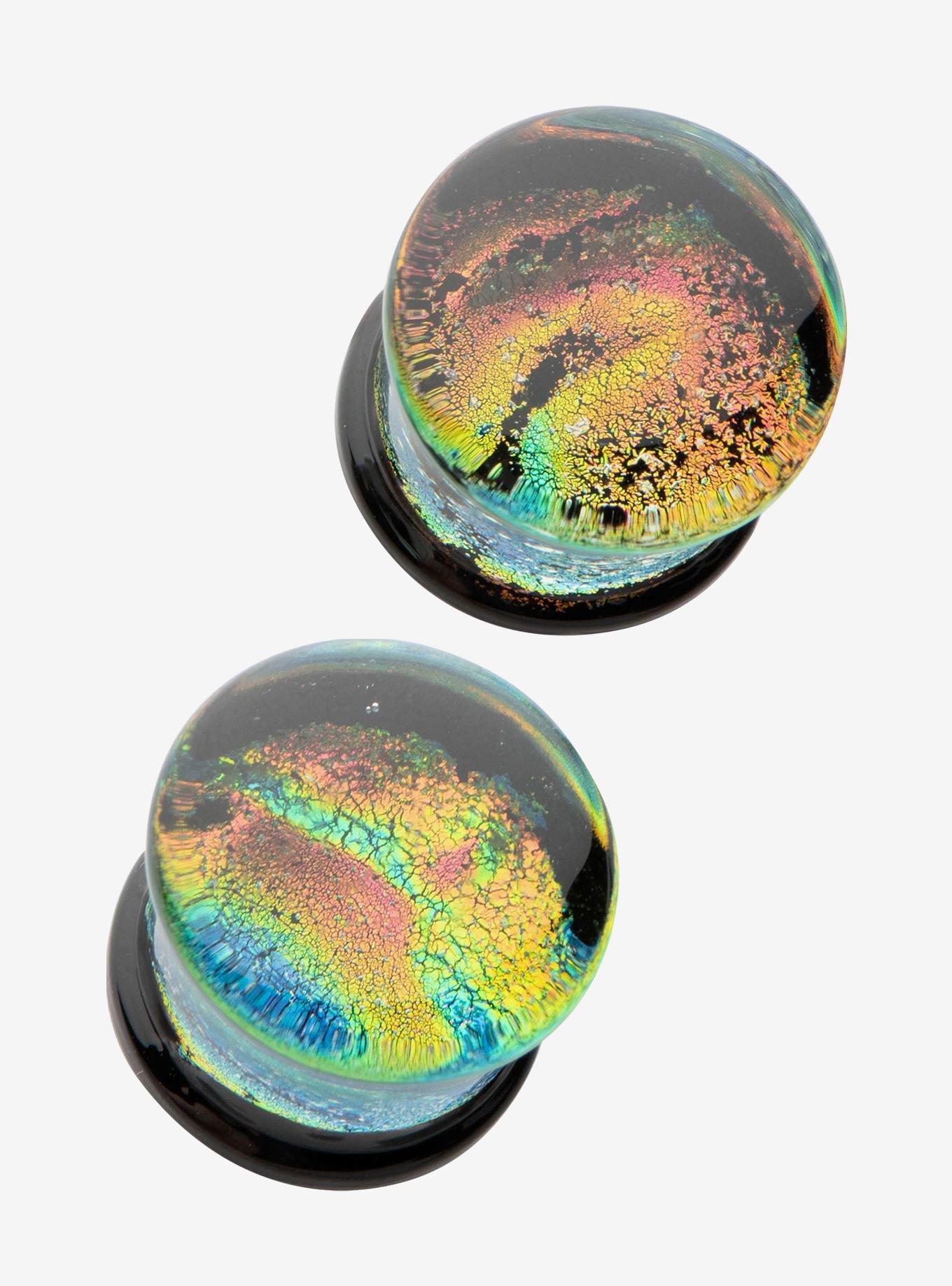 Glass Crackle Rainbow Swirl Plug 2 Pack | Hot Topic