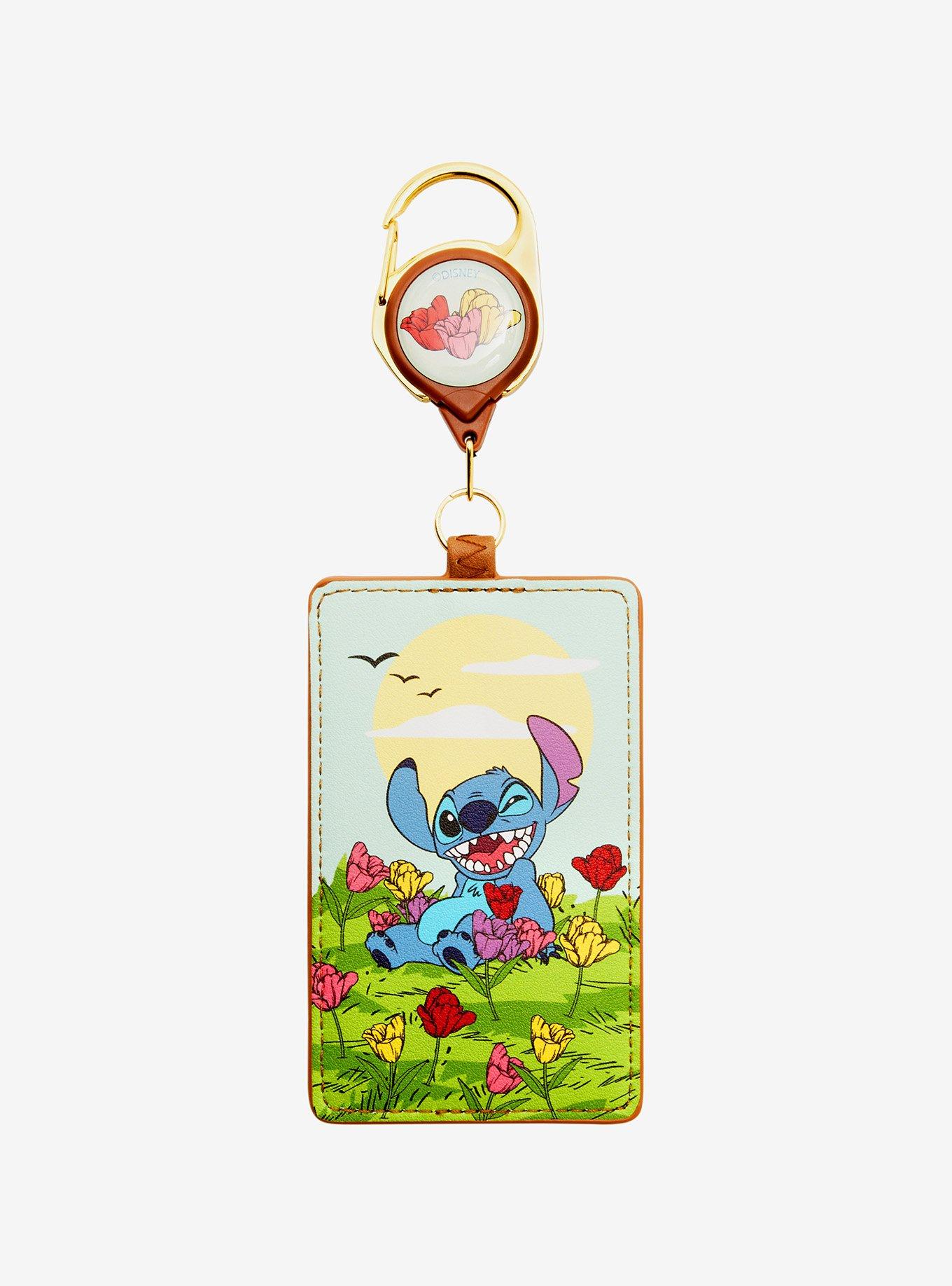 Loungefly Disney Lilo And Stitch Flowers Retractable Lanyard Boxlunch Exclusive Boxlunch