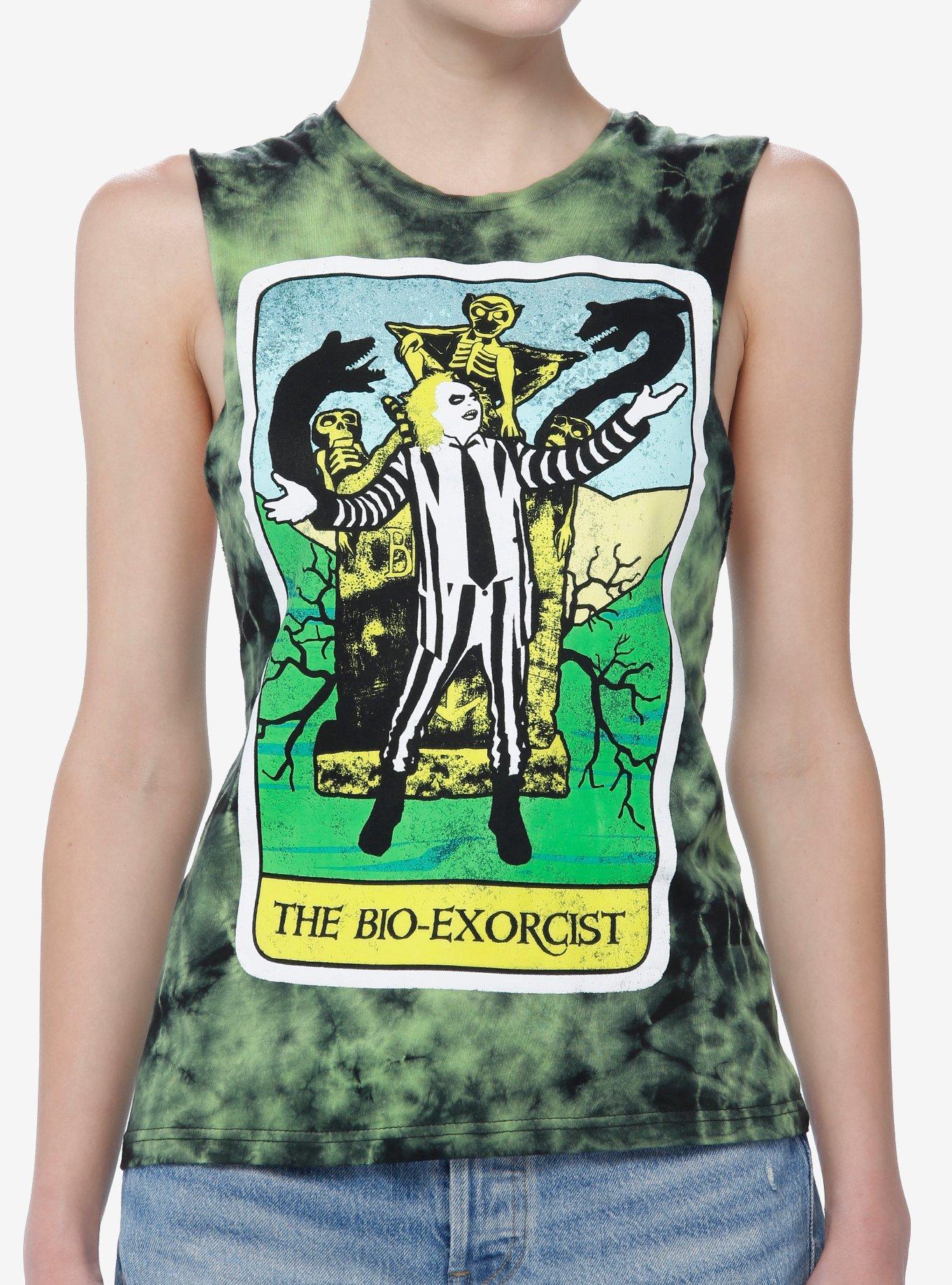 Beetlejuice Bio Exorcist Tarot Card Tie Dye Girls Muscle Tank Top Hot