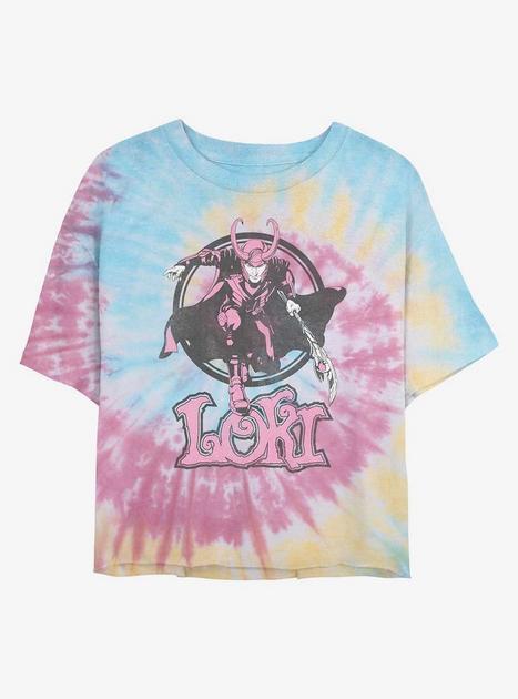 Marvel Loki Trickster Tie Dye Crop Girls T-Shirt - MULTI | Hot Topic