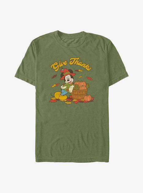 Disney Mickey Mouse Give Thanks T-Shirt - GREEN | BoxLunch