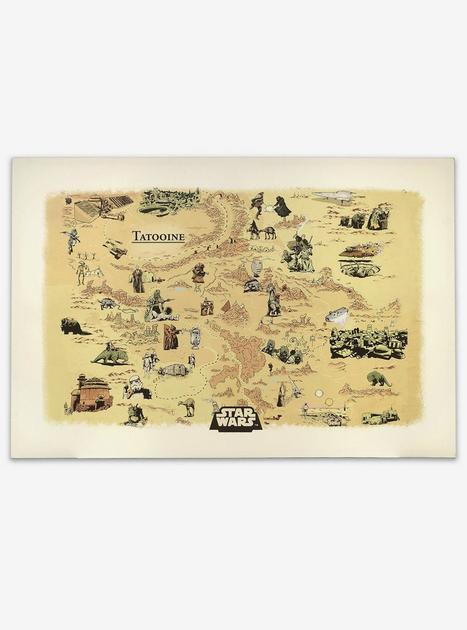 Star Wars Tatooine Map Canvas Wall Decor | BoxLunch