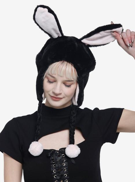 Black Bunny Ear Tassel Beanie Hot Topic
