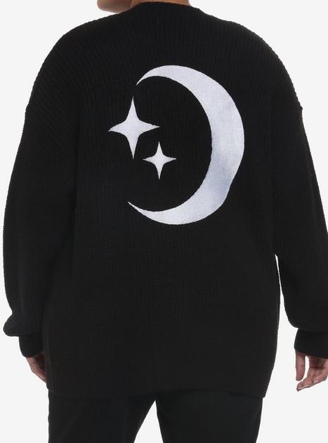 Moon & Stars Embroidered Girls Oversized Cardigan | Hot Topic