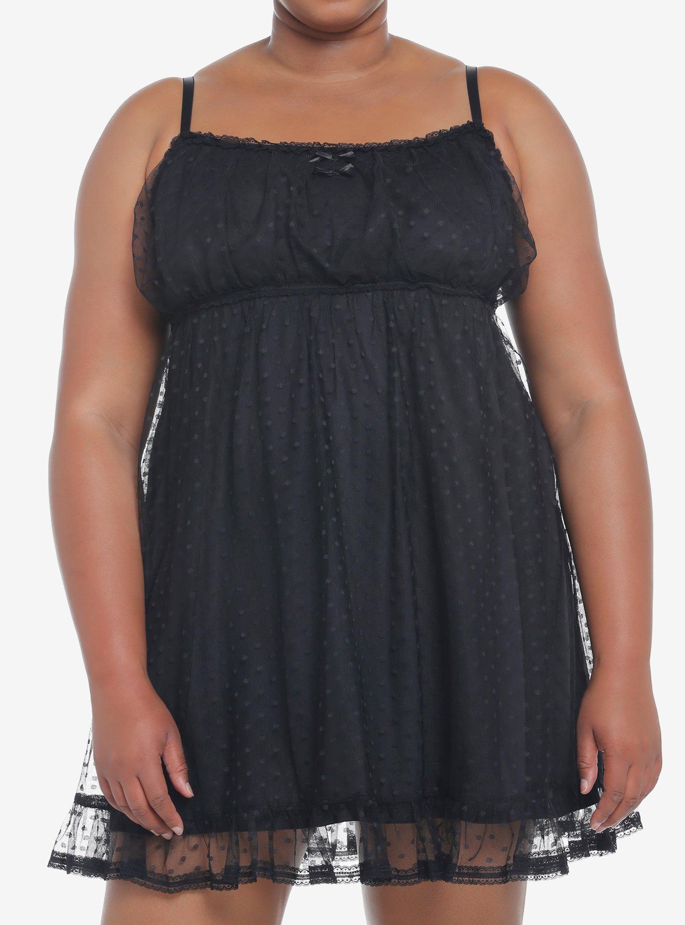Black Empire Waist Slip Dress Plus Size | Hot Topic