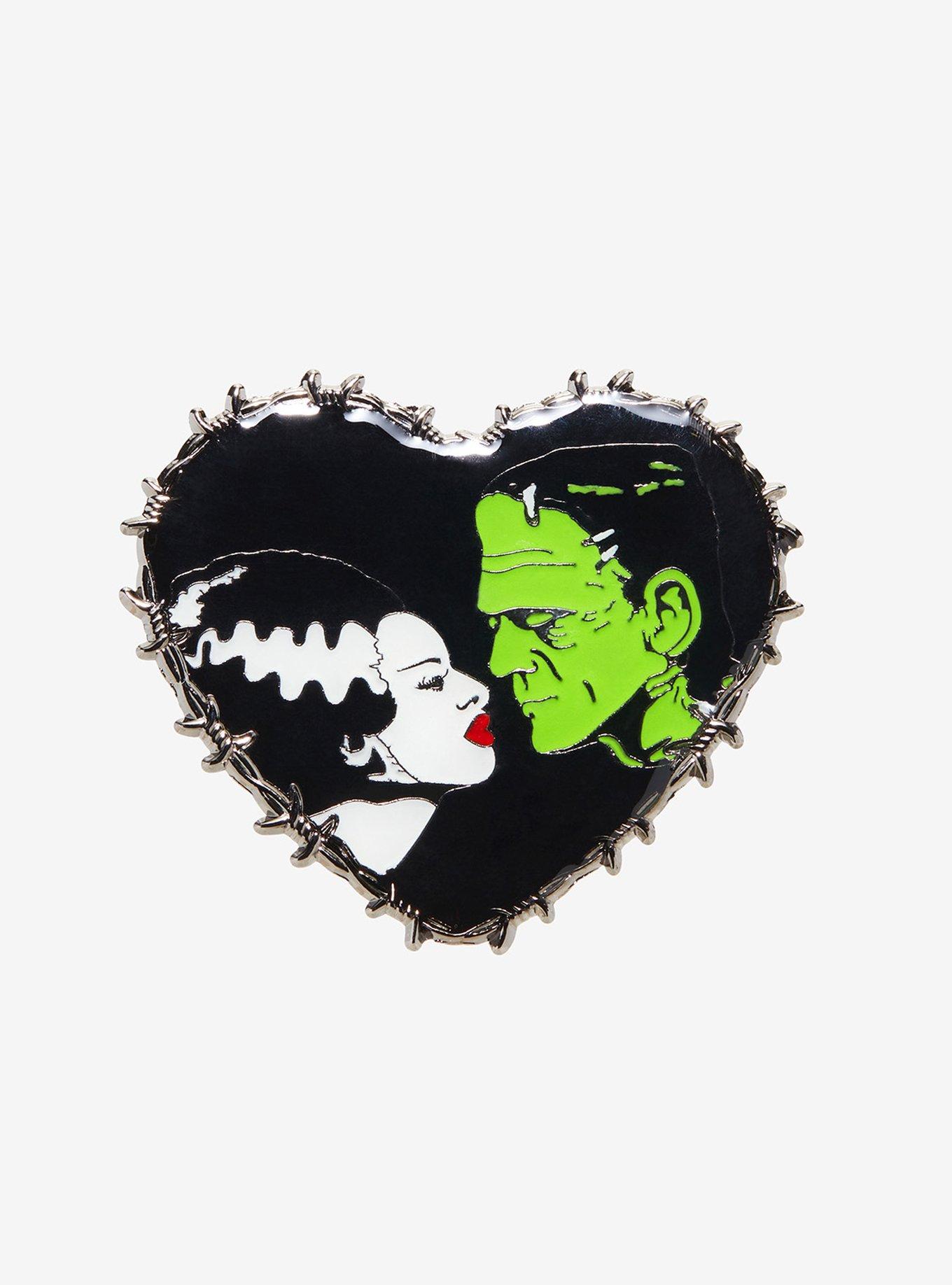 Universal Monsters Frankenstein & Bride Heart Enamel Pin | Hot Topic