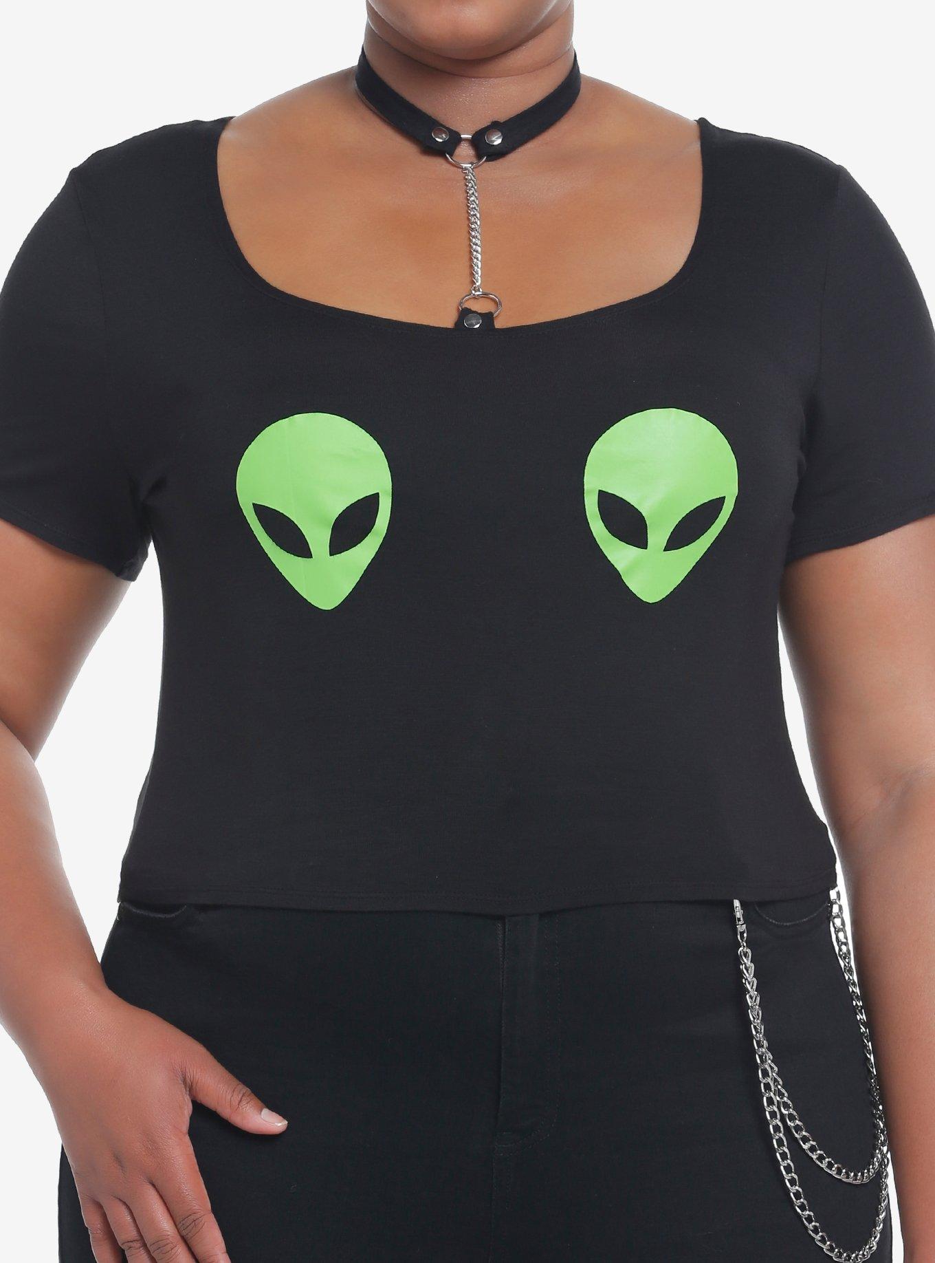Social Collision Alien Choker Girls Crop T Shirt Plus Size Hot Topic