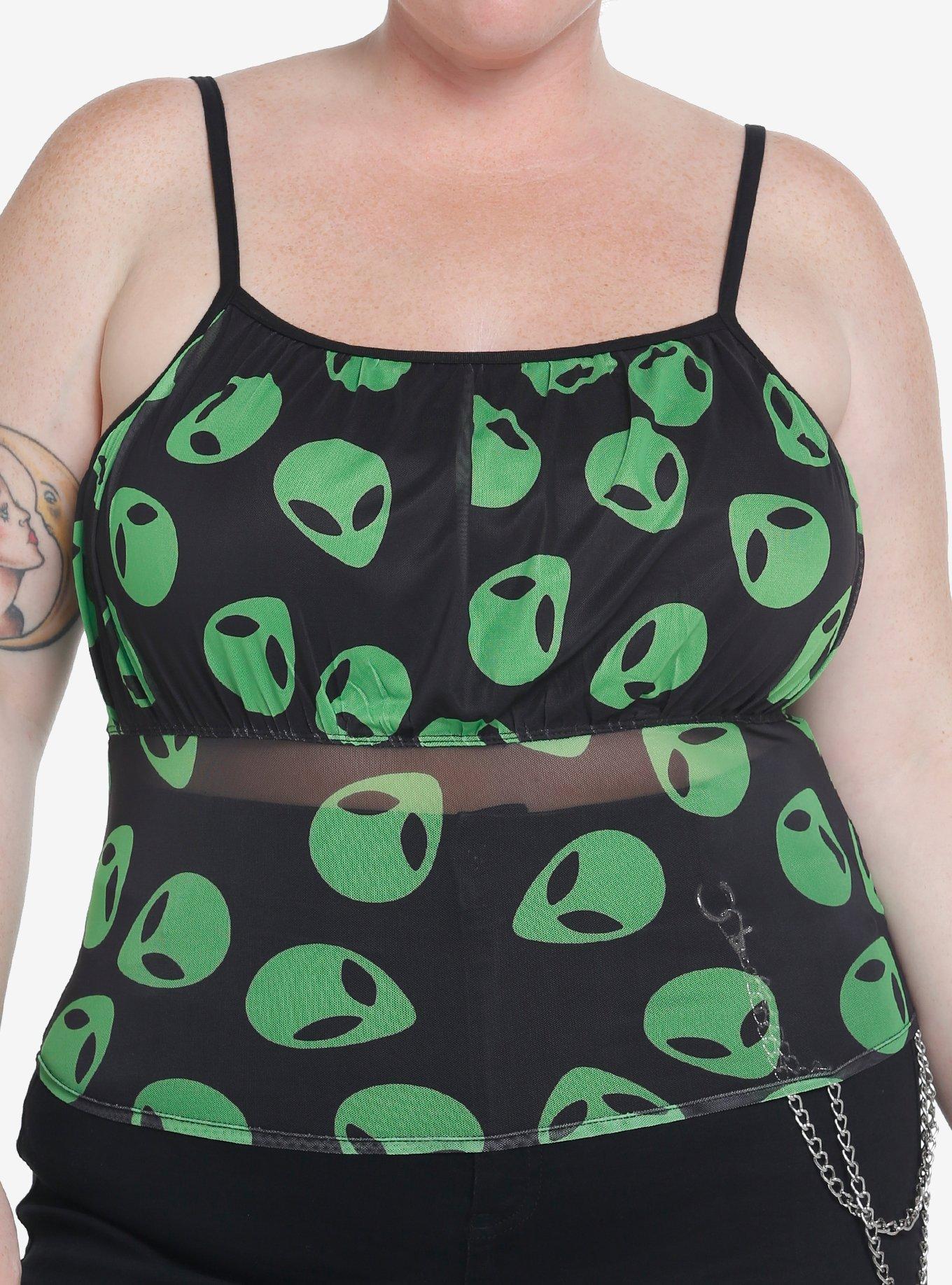 Social Collision Aliens Mesh Girls Tank Top Plus Size Hot Topic
