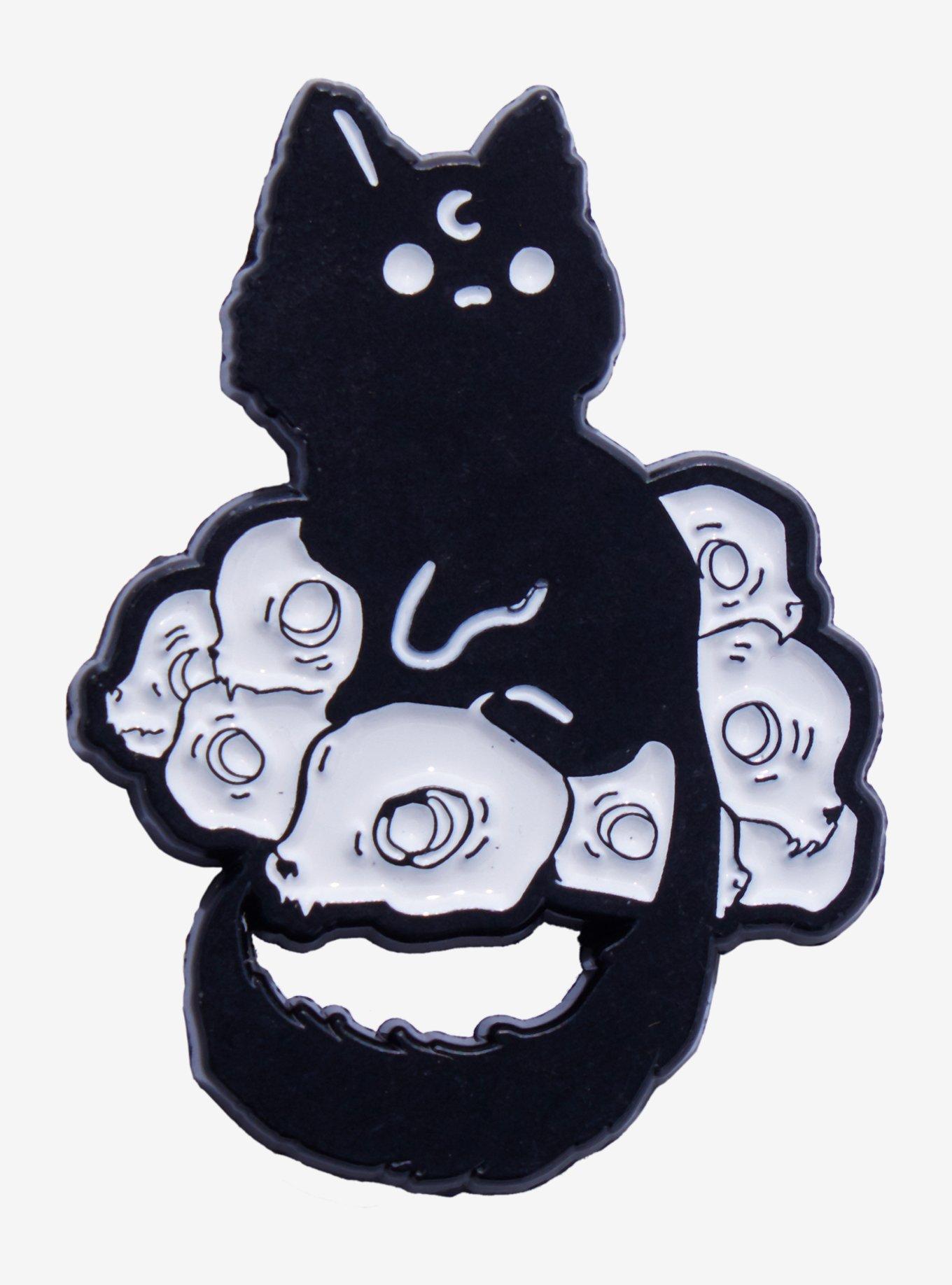 Cat & Skulls Enamel Pin | Hot Topic
