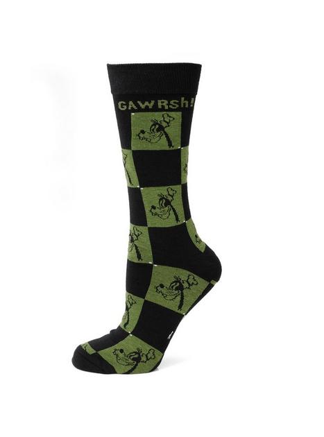 Disney Goofy Checkered "Gawrsh!" Socks | Hot Topic