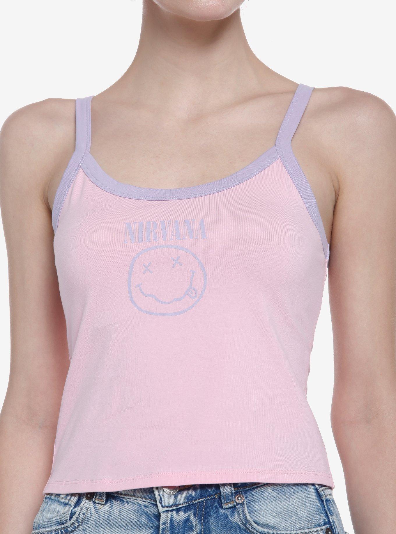 Nirvana Pastel Smile Girls Crop Cami | Hot Topic