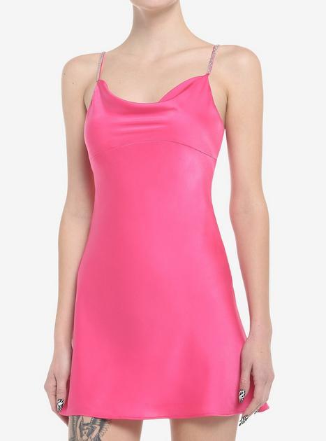 Hot Pink Cowlneck Mini Dress Hot Topic
