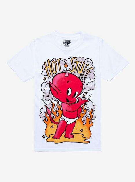Hot Stuff The Little Devil Flames Boyfriend Fit Girls T-Shirt | Hot Topic
