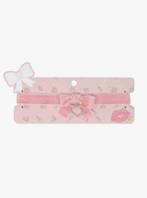Pink Bow Heart Choker | Hot Topic