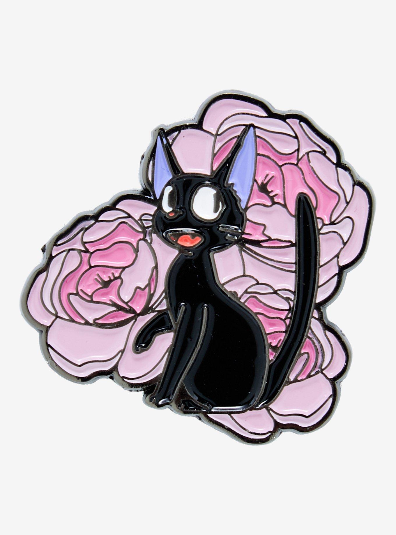 Studio Ghibli Kiki's Delivery Service Jiji Floral Enamel Pin - BoxLunch ...