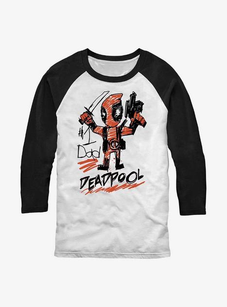 Marvel Deadpool Number One Dad Raglan T-Shirt - WHITE | Hot Topic