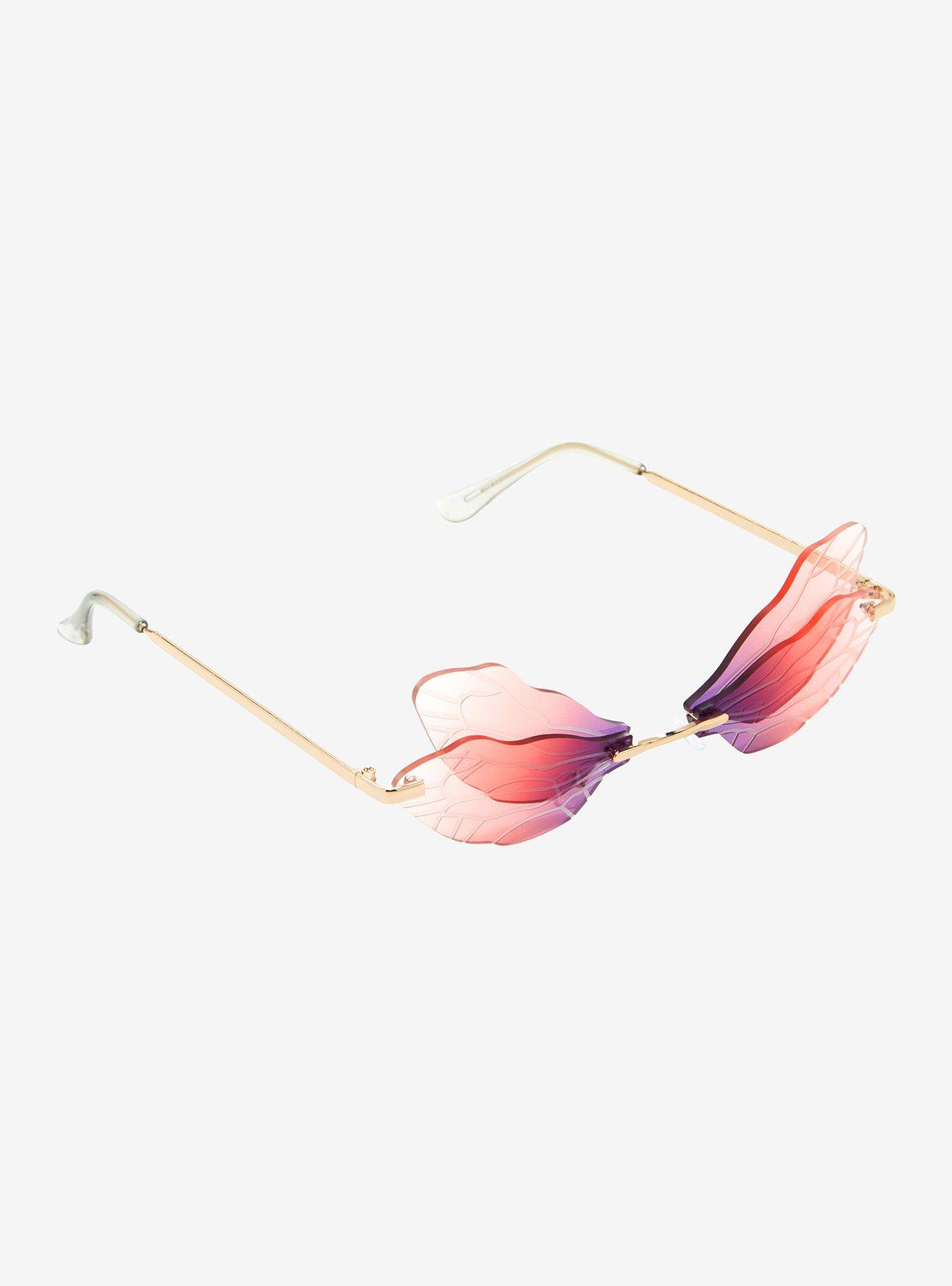 Pink And Purple Ombre Butterfly Wing Sunglasses Hot Topic
