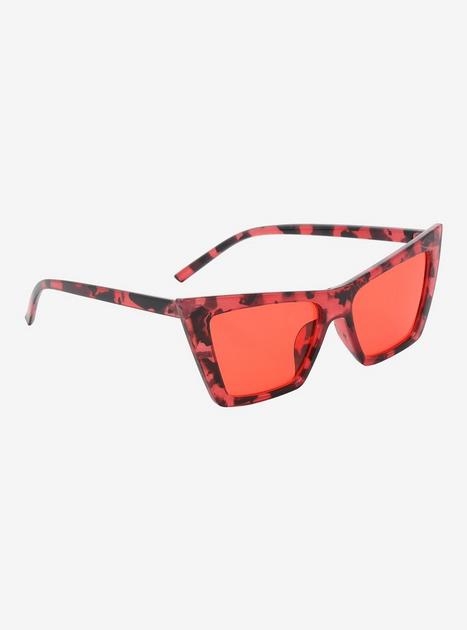 Red Leopard Cat Eye Sunglasses | Hot Topic