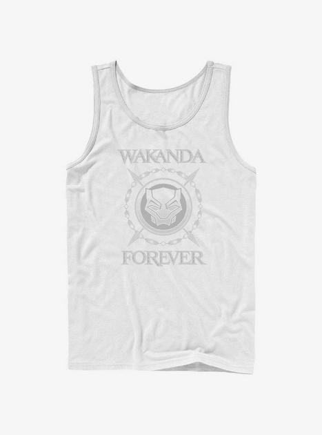 Marvel Black Panther: Wakanda Forever Crossed Spears Logo Tank - WHITE ...