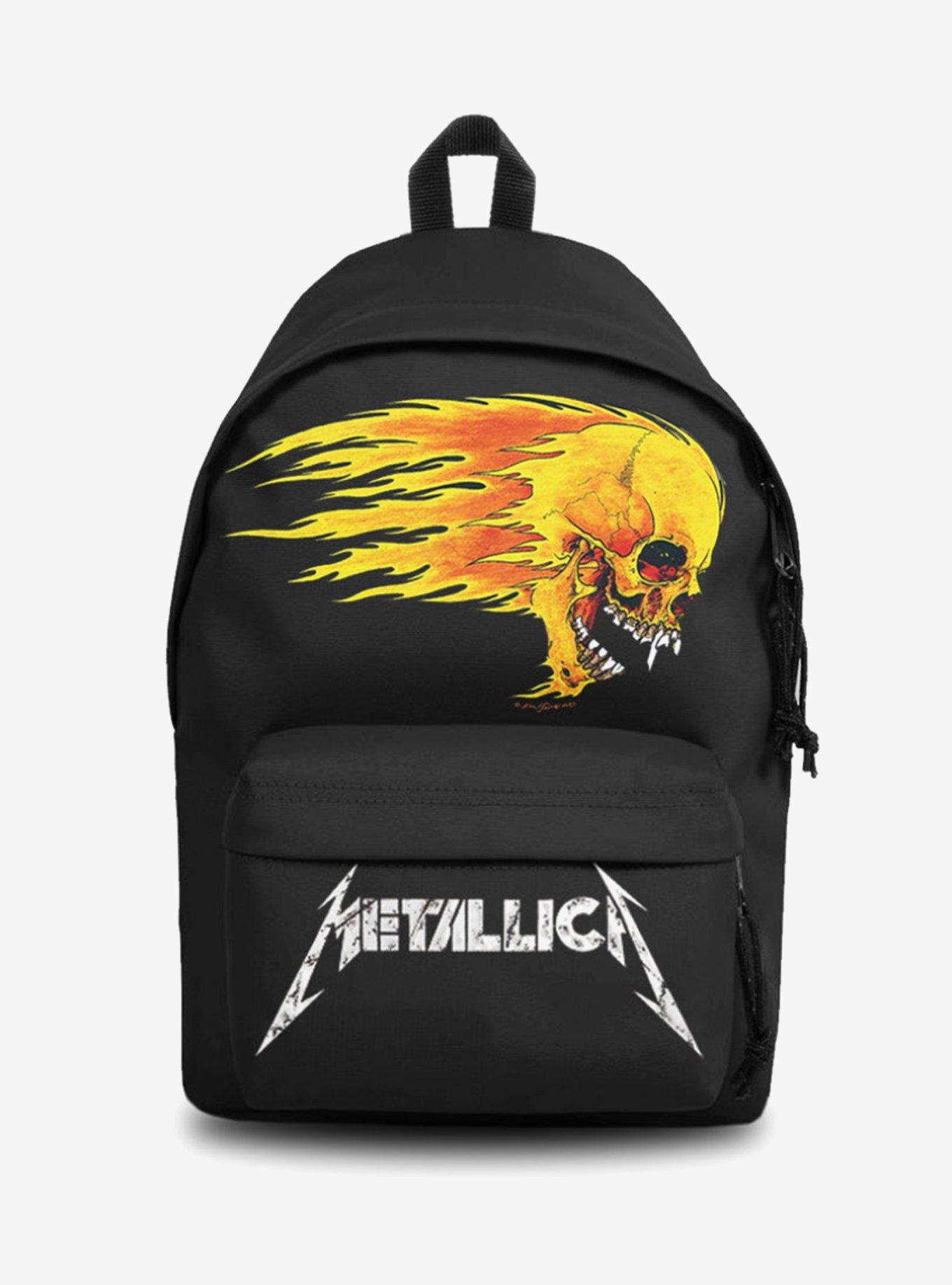 Rocksax Metallica Pushead Flame Backpack | Hot Topic