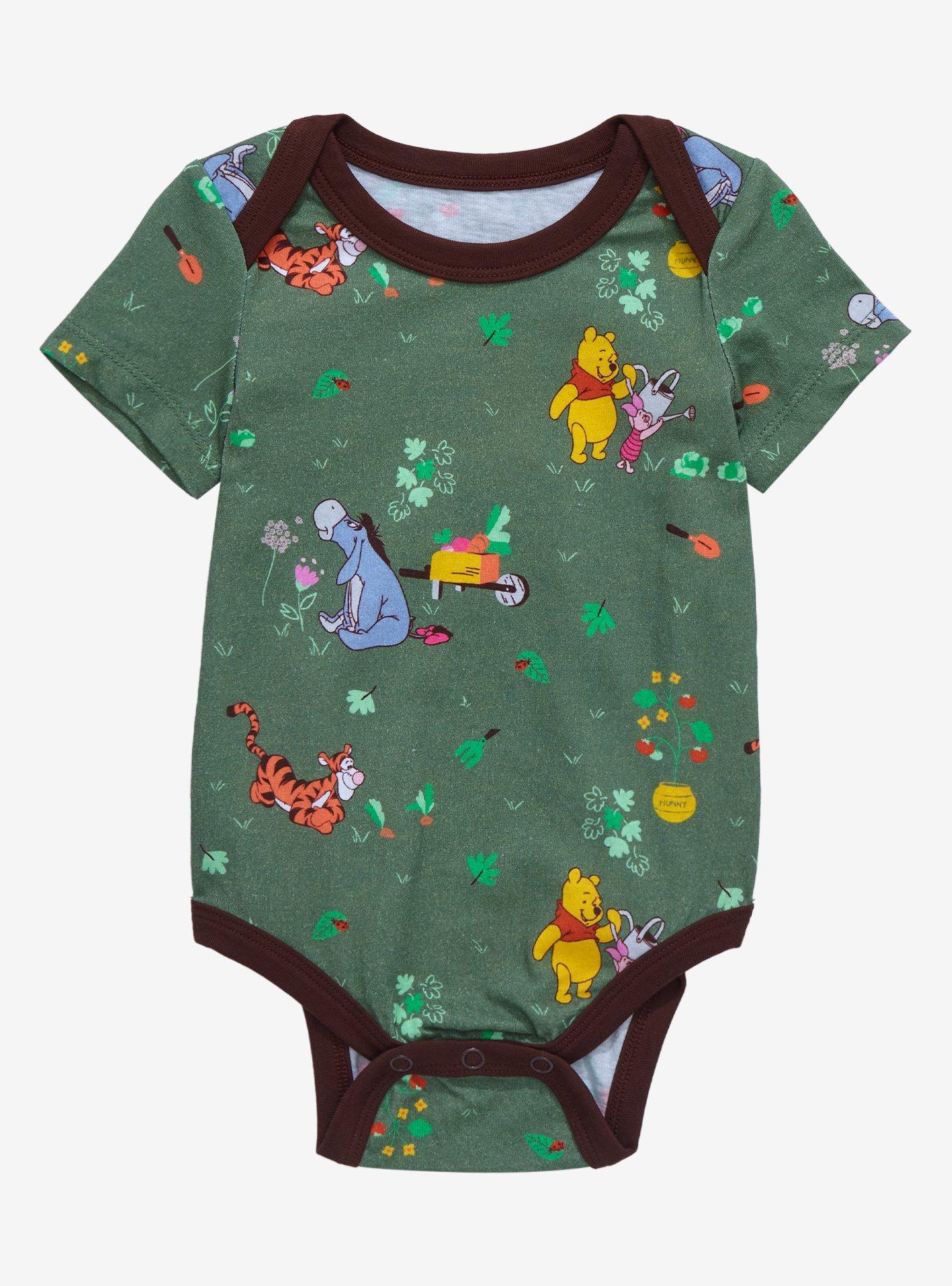Disney Winnie The Pooh Plants Allover Print Infant One Piece Boxlunch