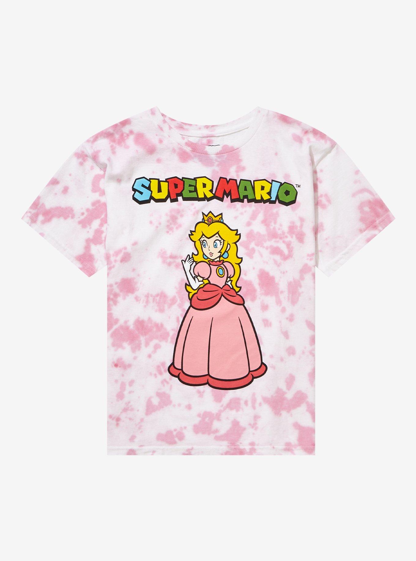 Nintendo Super Mario Bros Princess Peach Portrait Youth Tie Dye T