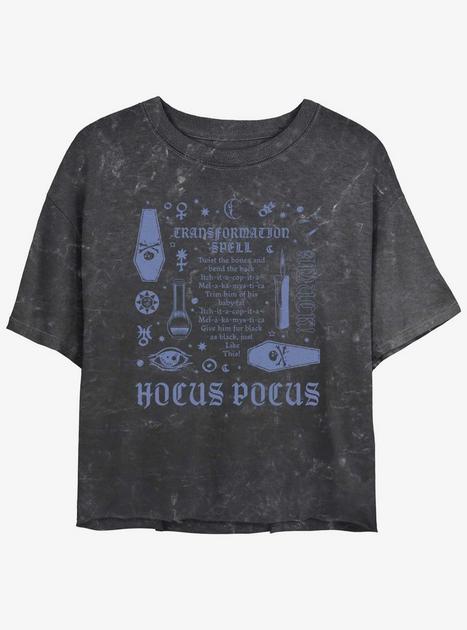 Disney Hocus Pocus Transformation Spell Lyrics Mineral Wash Womens Crop ...