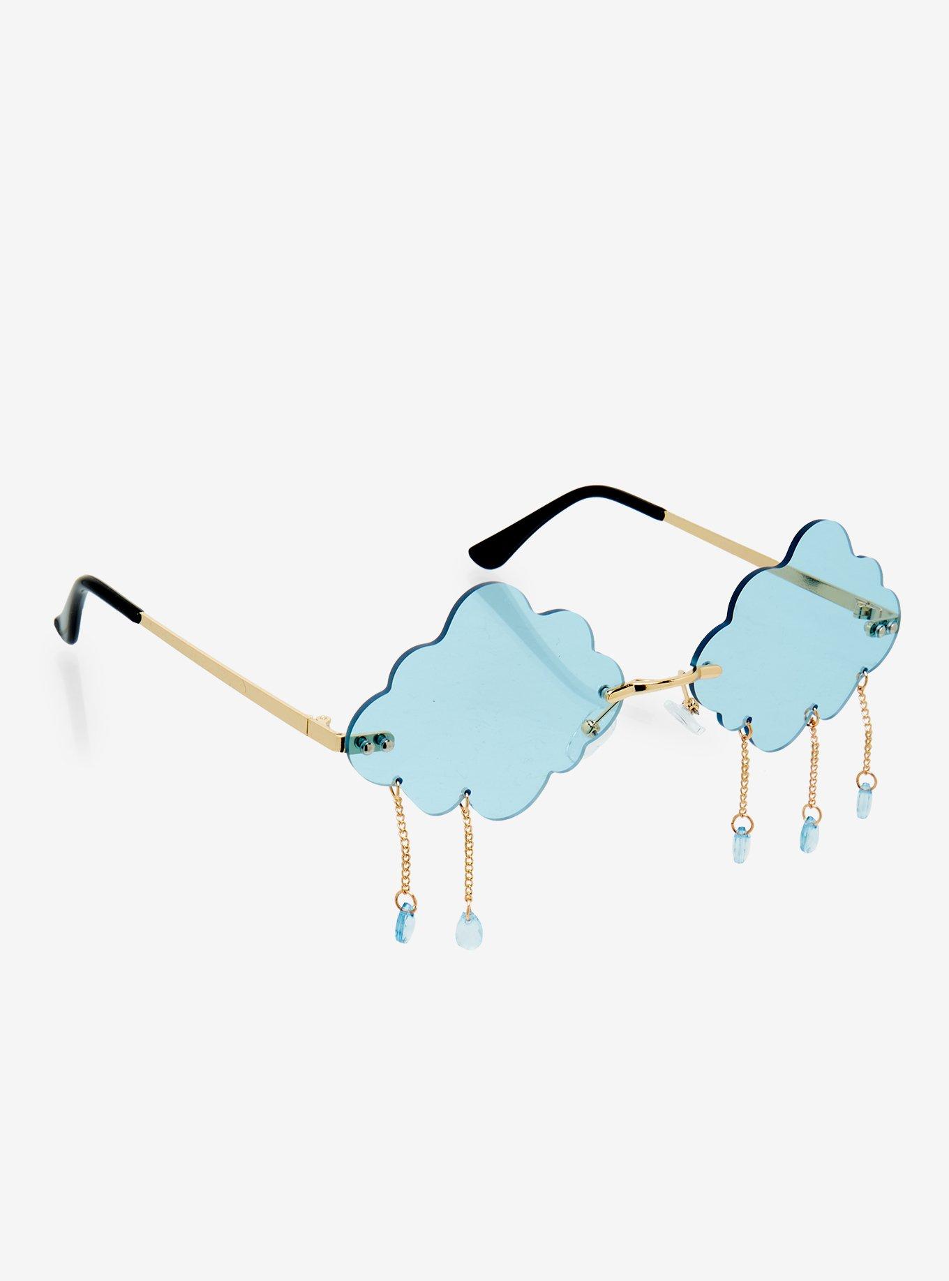 Blue Cloud Rain Drop Sunglasses Hot Topic