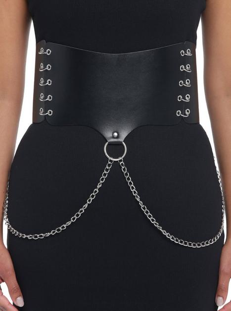 Black Drop Chain Corset Belt Hot Topic
