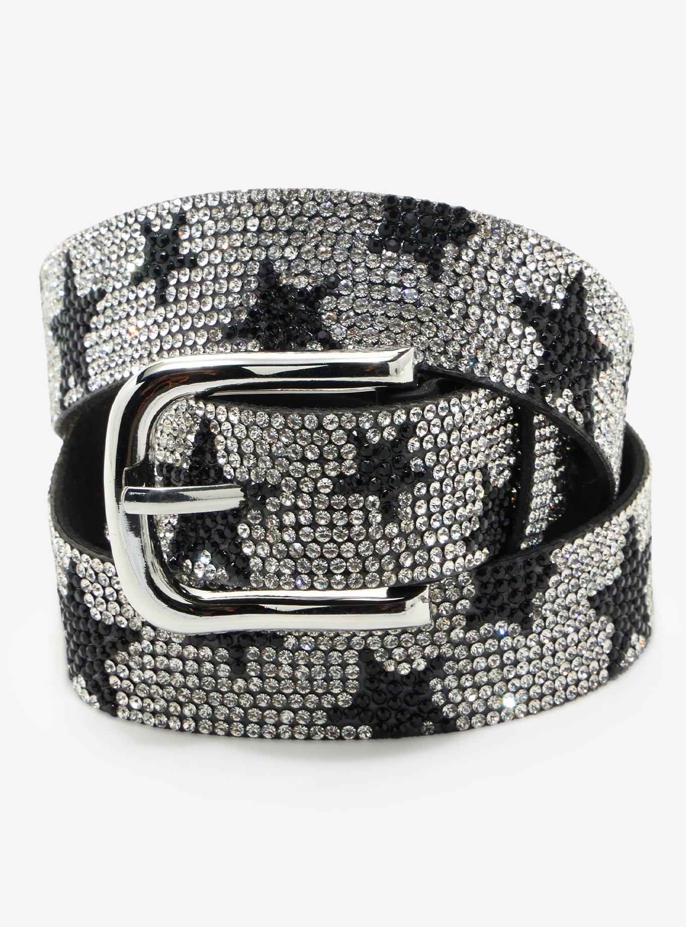 Faux Suede Star Bling Belt Hot Topic