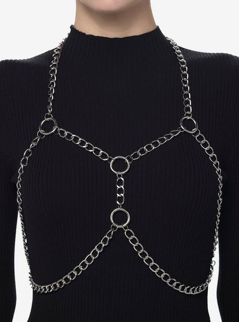 Silver O-Ring Chain Bra Harness | Hot Topic