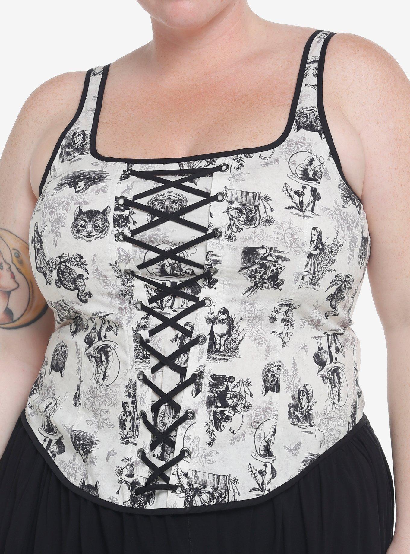 Thorn & Fable Through The Looking Glass Sketch Girls Corset Top Plus ...