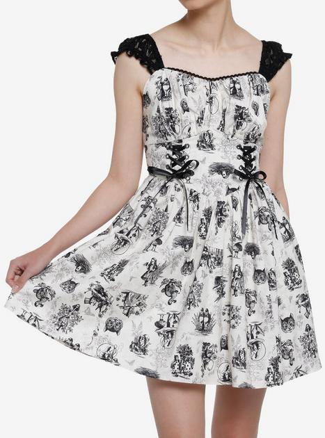 Thorn & Fable Through The Looking-Glass Lace-Up Babydoll Dress | Hot Topic