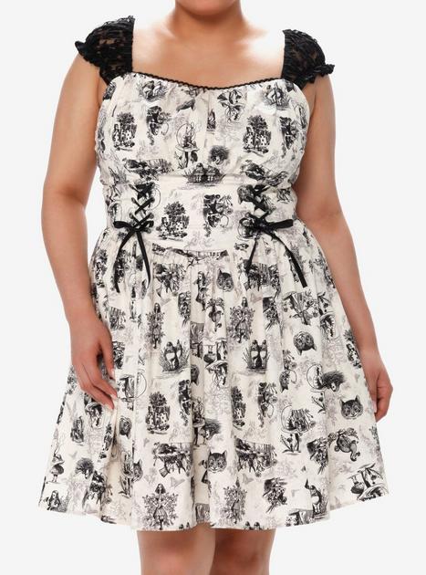 Thorn & Fable Through The Looking Glass Lace-Up Dress Plus Size | Hot Topic