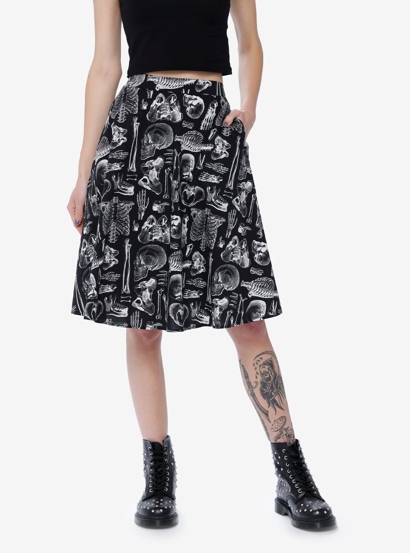 Social Collision Animal Skeletons Midi Skirt | Hot Topic