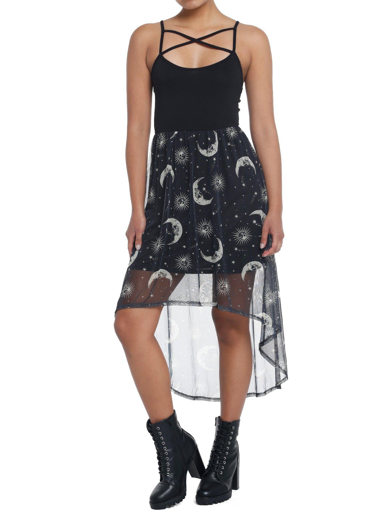 Celestial Hi-Low Strappy Dress | Hot Topic