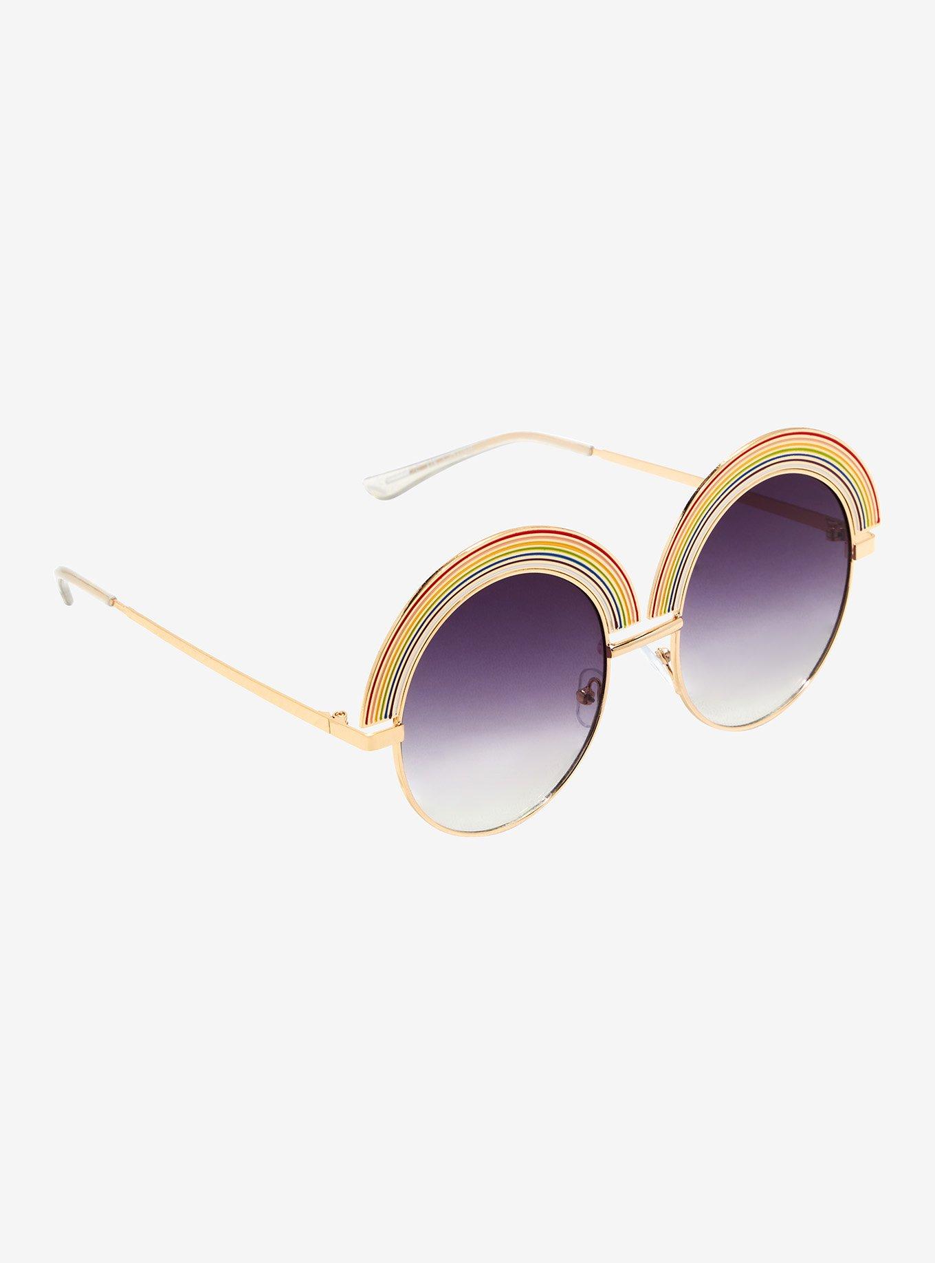 Rainbow Round Rim Sunglasses | Hot Topic