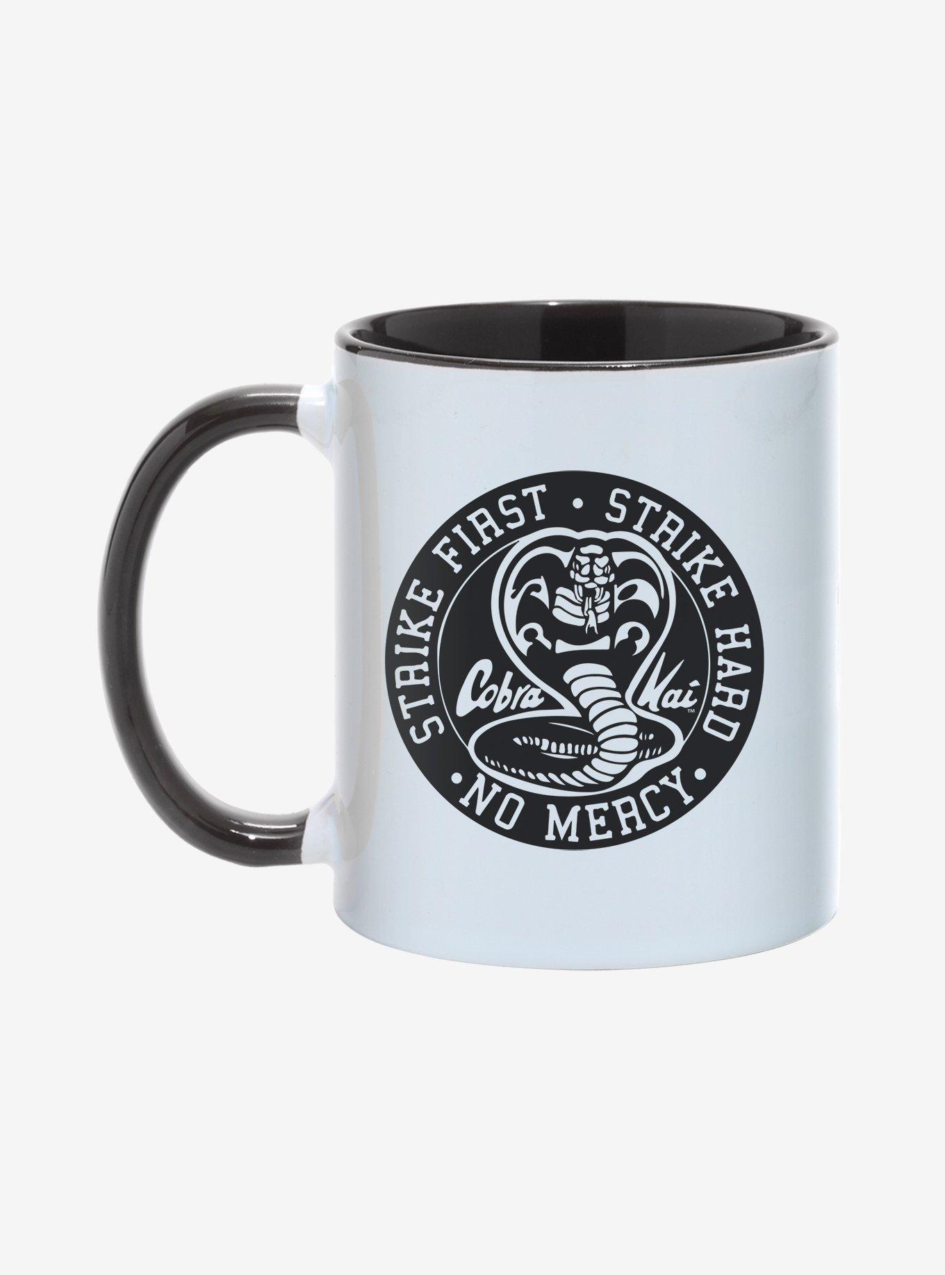 Cobra Kai Strike First, Strike Hard Mug 11oz - BLACK | BoxLunch
