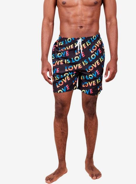 Black Love Is Love Swim Trunks Hot Topic