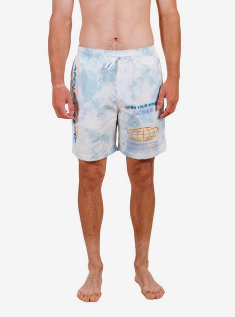 Open Your Mind Multicolored Swim Trunks | Hot Topic