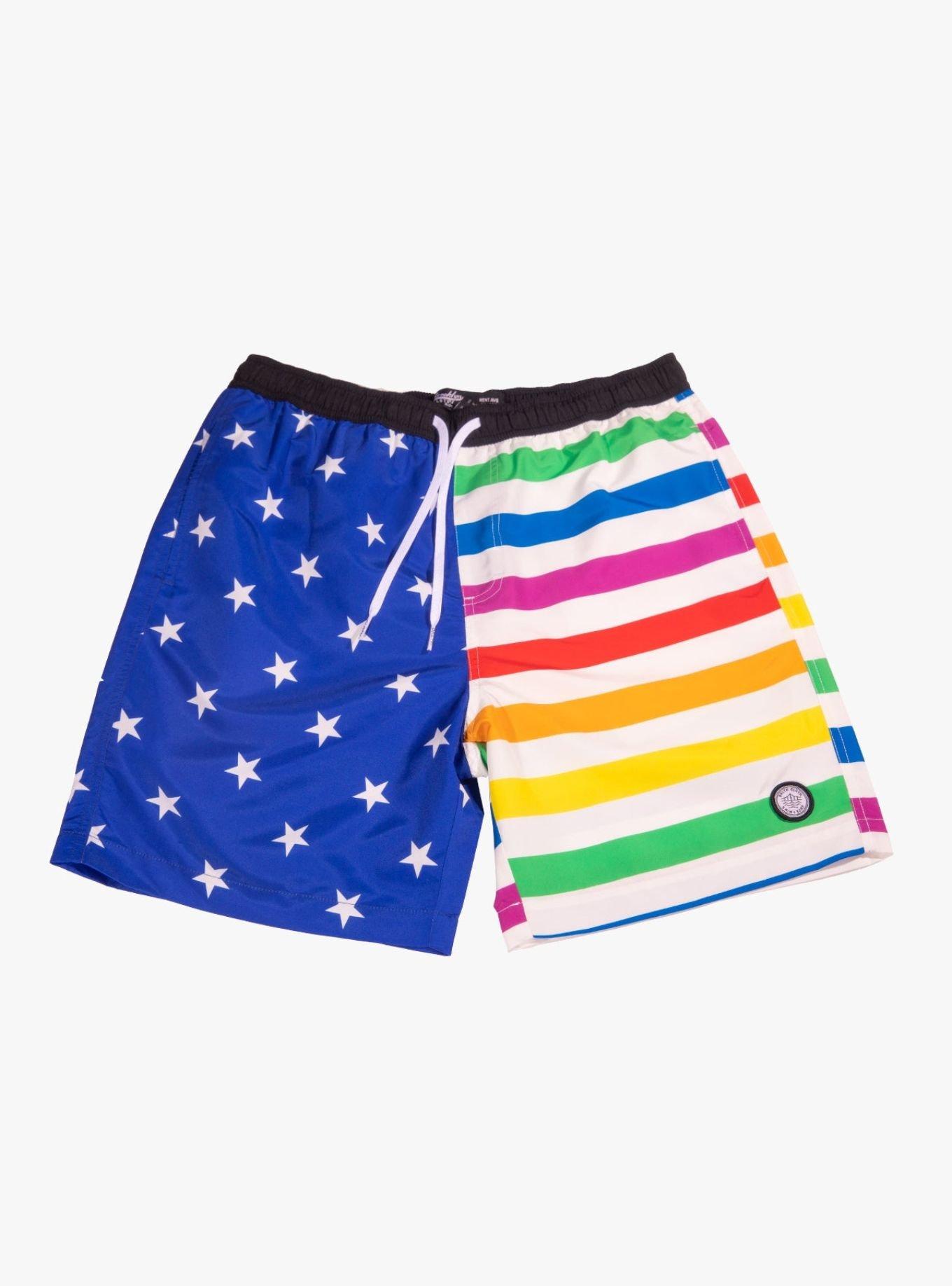 Usa Pride Multicolored Swim Trunks Hot Topic