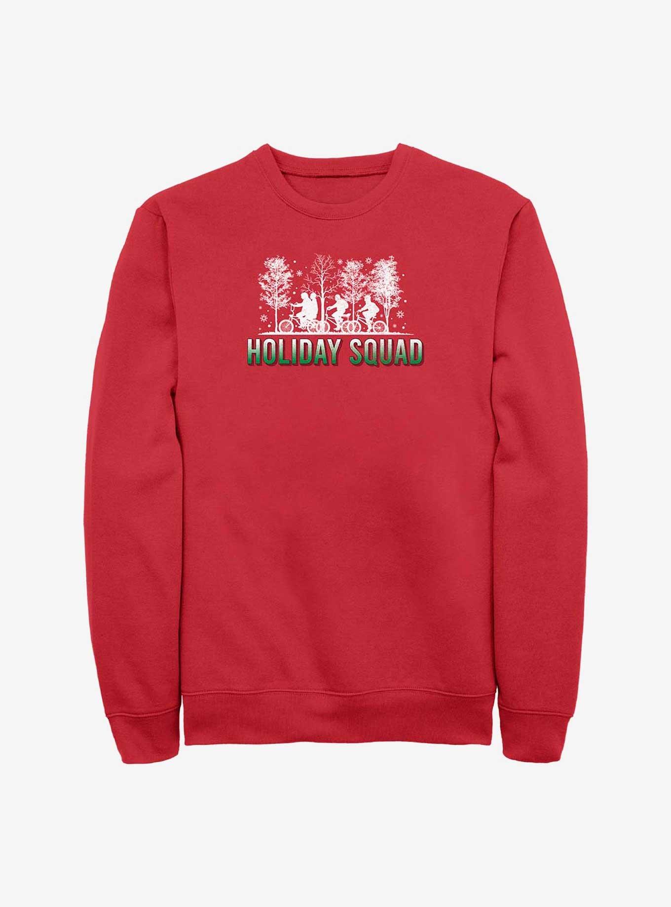 Stranger Things Holiday Squad Bike Ride Sweatshirt - RED | Hot Topic
